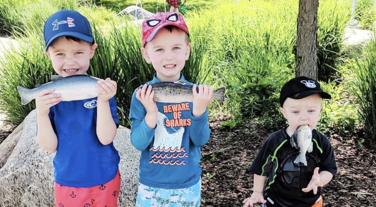 Three Brothers Show Off Their Catches – Little Brother Stuffs His In ...