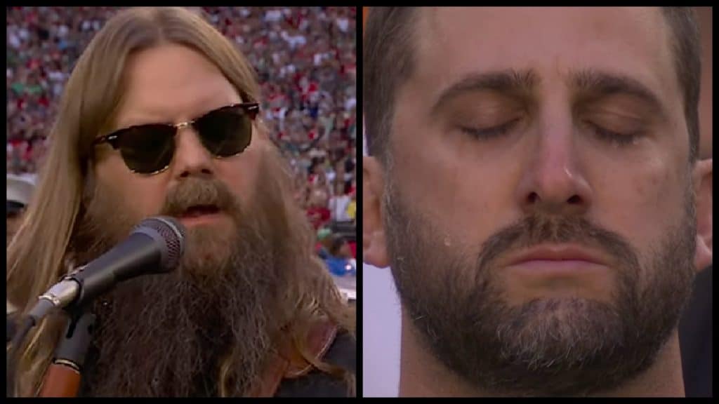 Chris Stapleton Reacts To Eagles Head Coach Crying During National Anthem