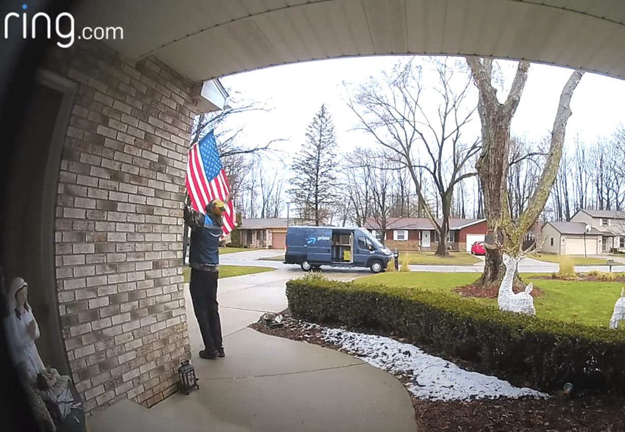 Delivery Driver Goes Viral After Showing Respect For American Flag