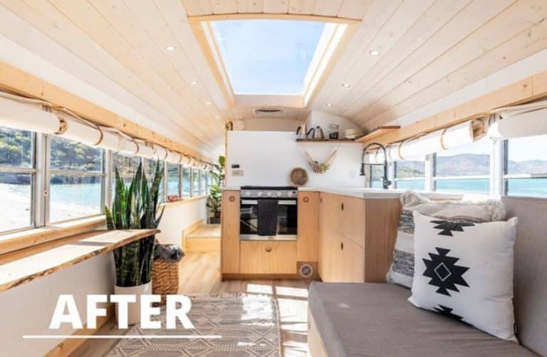 Couple Turns Old School Bus Into Their Dream Home