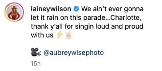 Lightning Strikes Lainey Wilson's Gear So She Goes Acoustic