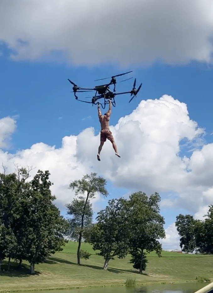 Iowa Family Turns Crop Spraying Drone Into Mega-Viral Summer Lake Toy