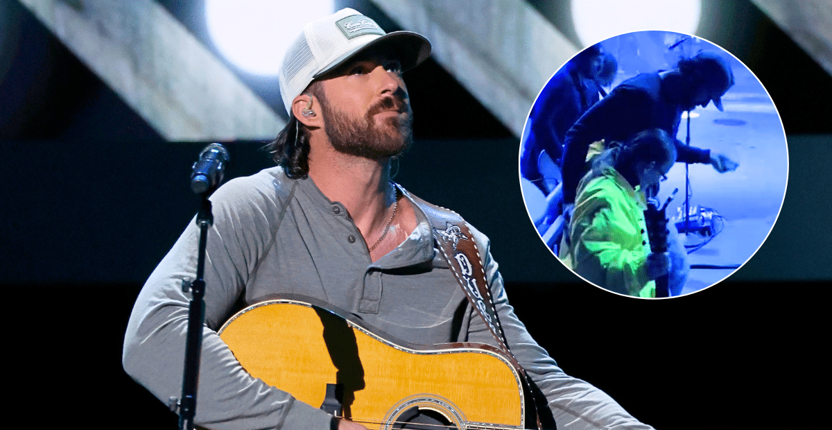 Riley Green Has Adorable "Moment" Dancing with Security Guard During ...