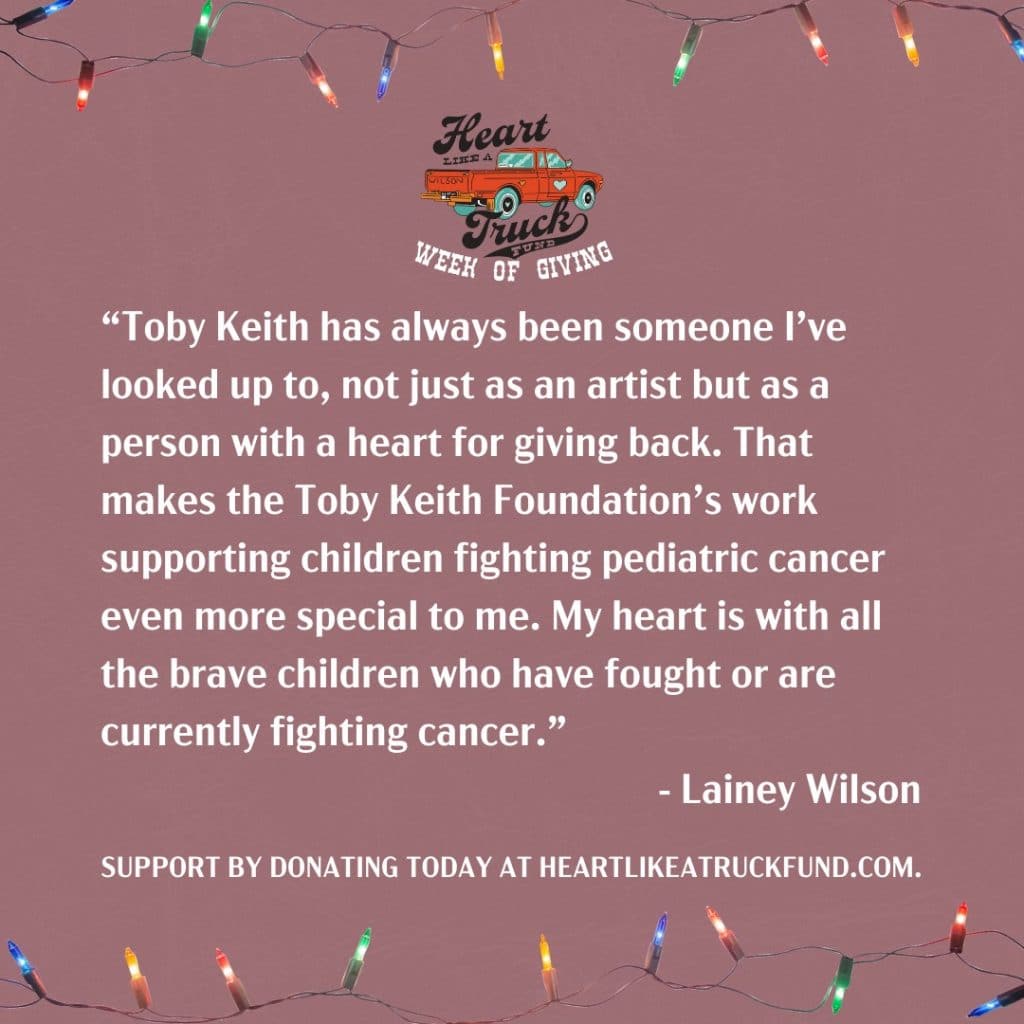 Lainey Wilson Makes a Generous Donation to the Toby Keith Foundation