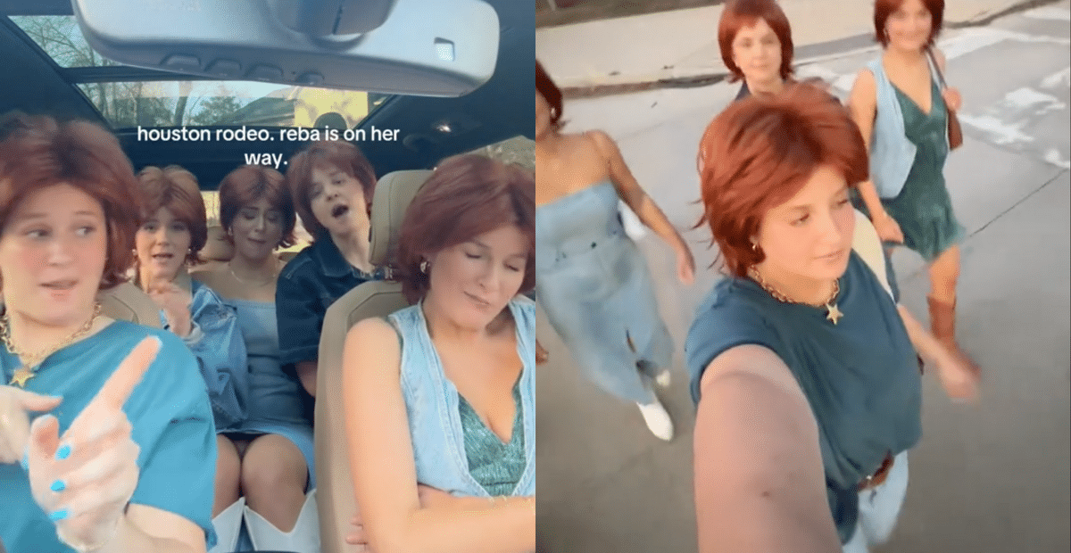 Seeing Red: Group Of Reba Doppelgängers Turns Heads At Houston Rodeo