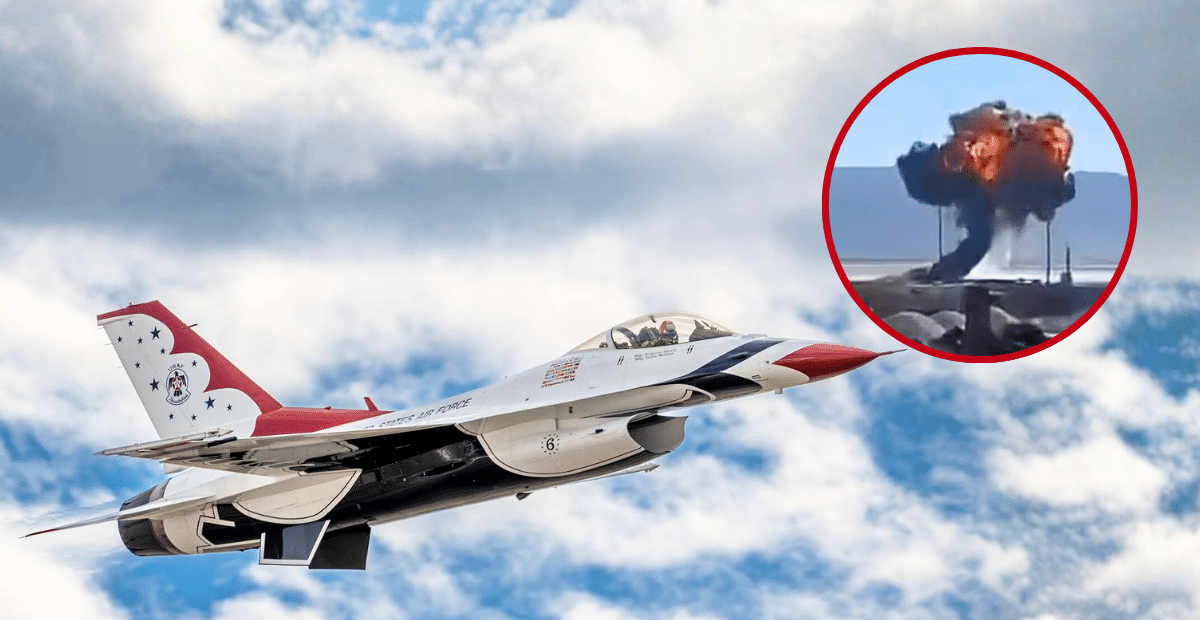 Air Force Pilot Ejects To Safety As F-16 Fighter Jet Crashes