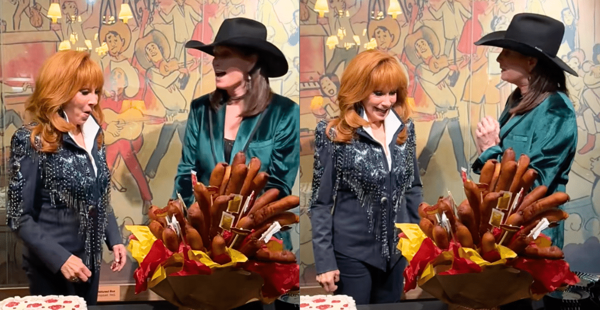 Terri Clark Surprises Reba McEntire With A Corn Dog Bouquet For Her ...